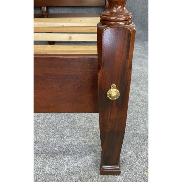Late 20th Century King Size Wheat Carved Poster Bed Frame | Chairish