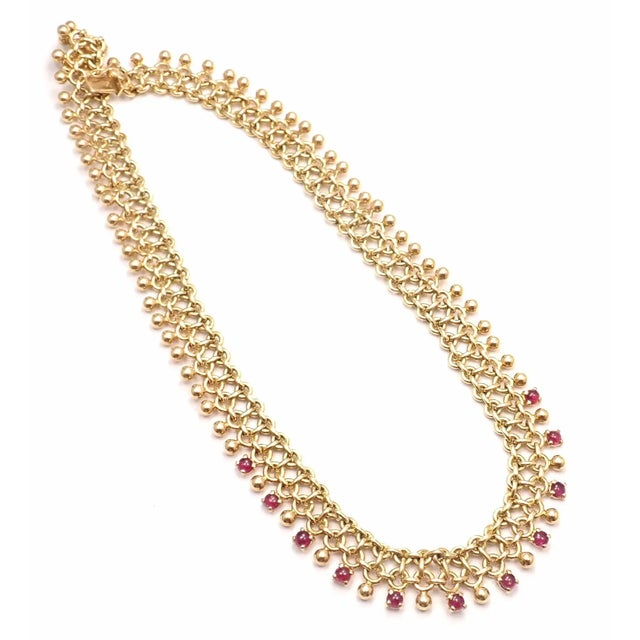 Vintage Tiffany & Co. 18k Yellow Gold Ruby Collar Necklace | Chairish