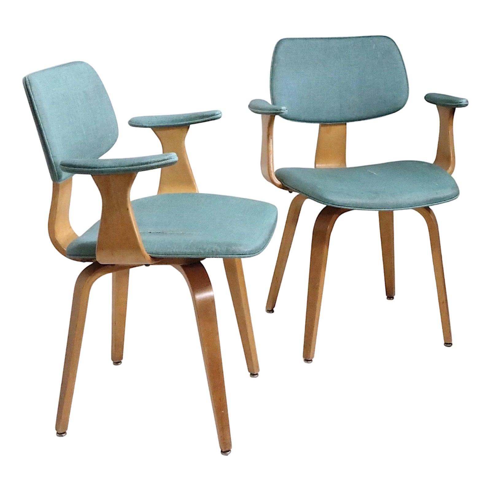 Pr. Mid Century Bentwood Chairs by Joe Atkinson for Thonet | Chairish