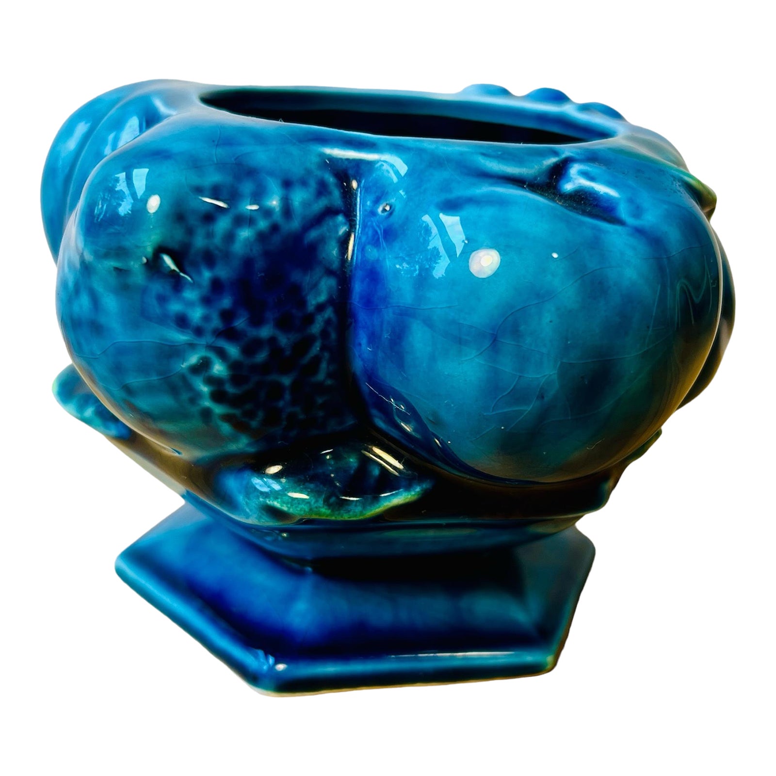 Vintage Inarco Mood Indigo Fruits Planter Vase Japan | Chairish