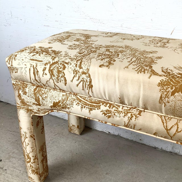 Mid 20th Century Louis XVI Style Upholstered Foot-of-Bed Bench in ...
