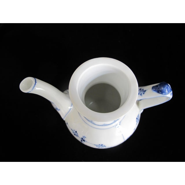 Antique Royal Copenhagen 46 Denmark Blue Fluted Coffee Pot Pitcher Jug ...