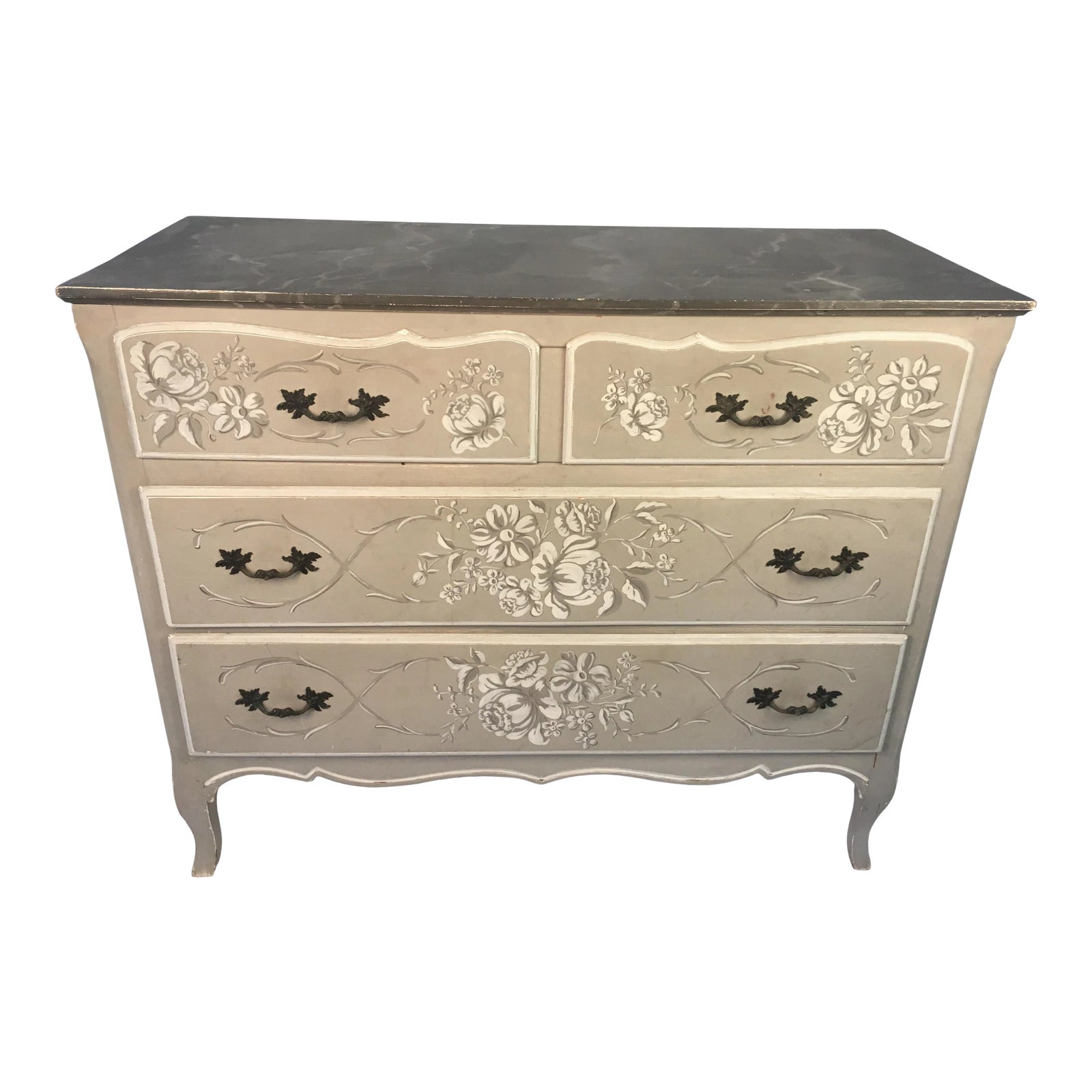 1950s Vintage Hand Painted Chest | Chairish