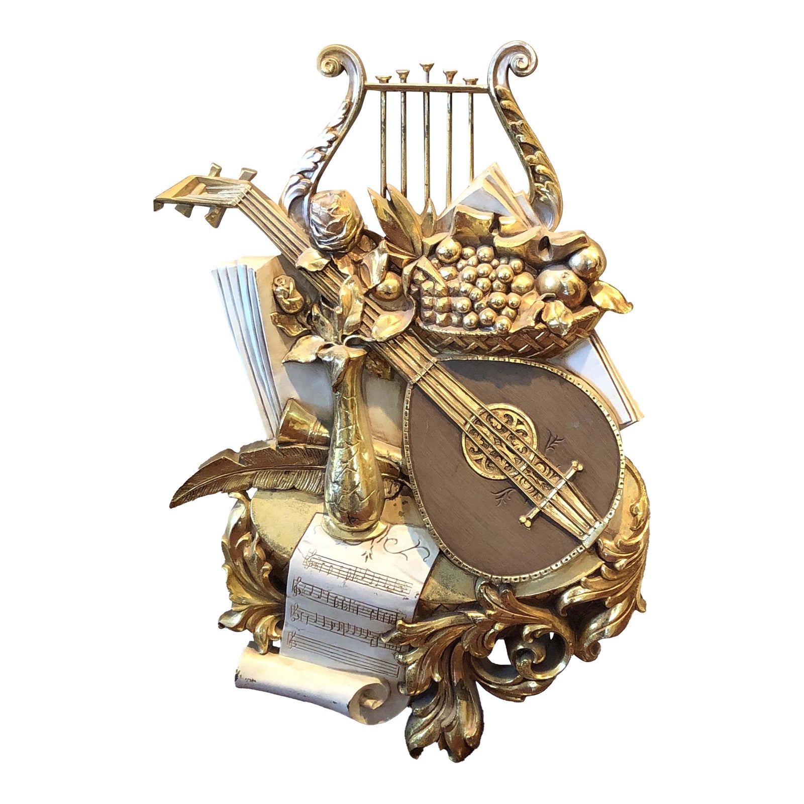 Hollywood Regency Mid Century Syroco Musical Wall Hanging 1971 Mandolin ...