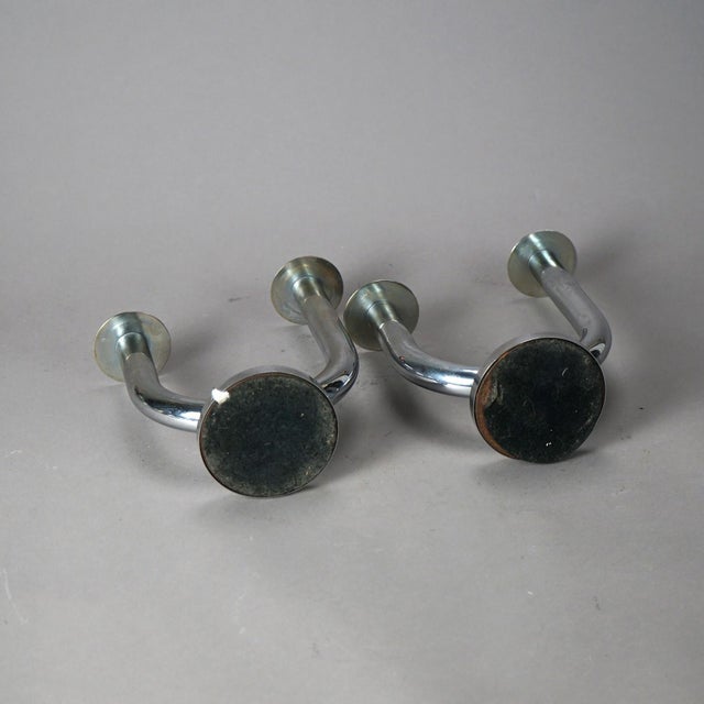 Circa 1930s Art Deco Chrome Stylized U-Form Candlesticks- a Pair | Chairish