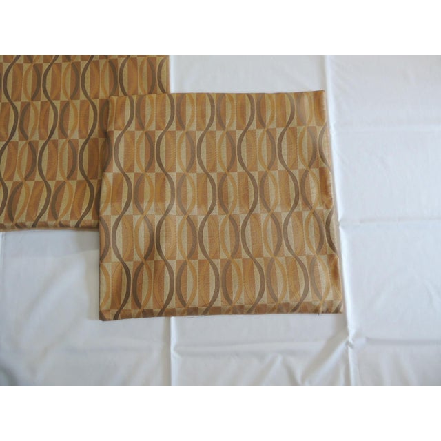 Gold & Light Brown MCM Woven Pattern Silk Square Pillow Covers - Set of ...