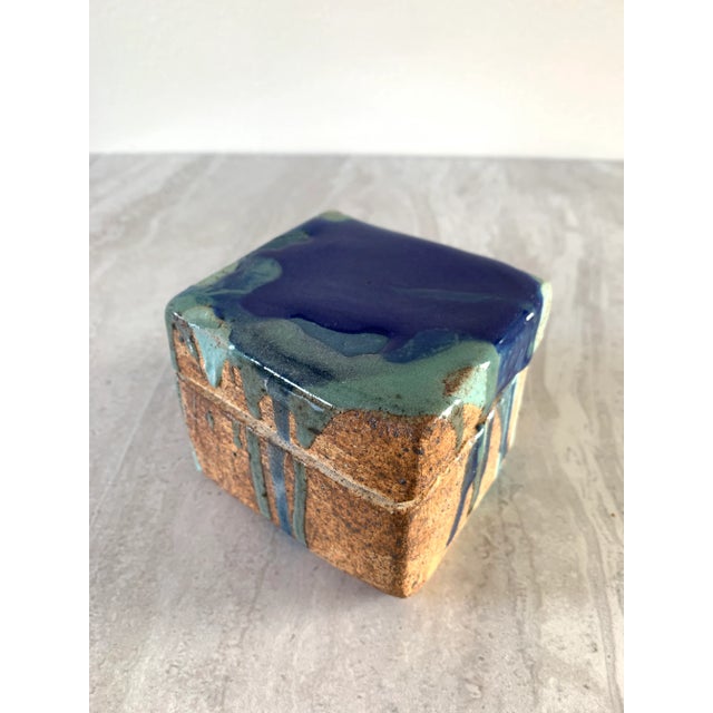 Studio Ceramic Stoneware Drip Glaze Box | Chairish