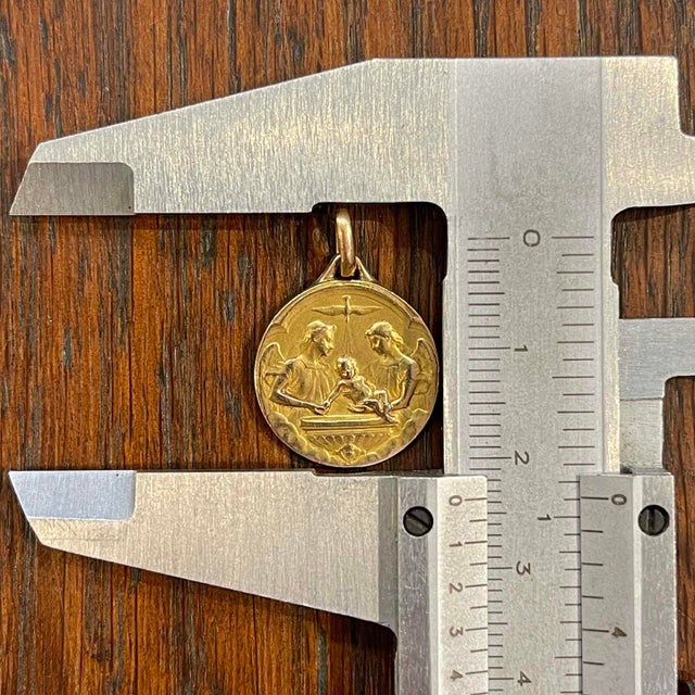 Antique French Fix Pendant Angels and Baby Jesus | Chairish