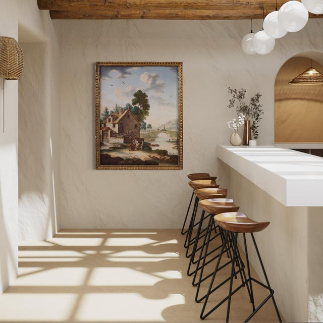 Italian Artist, Countryside Landscape with Genre Scene, 1750, Oil on ...