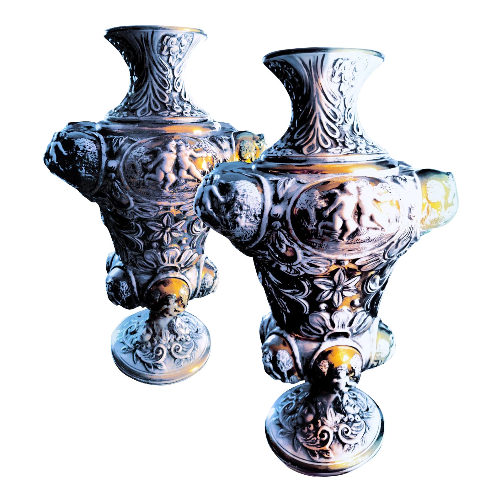 MCM Grand Tour Vintage Vases Signed 5328 Artdalt CapoDiMonte Italy ...