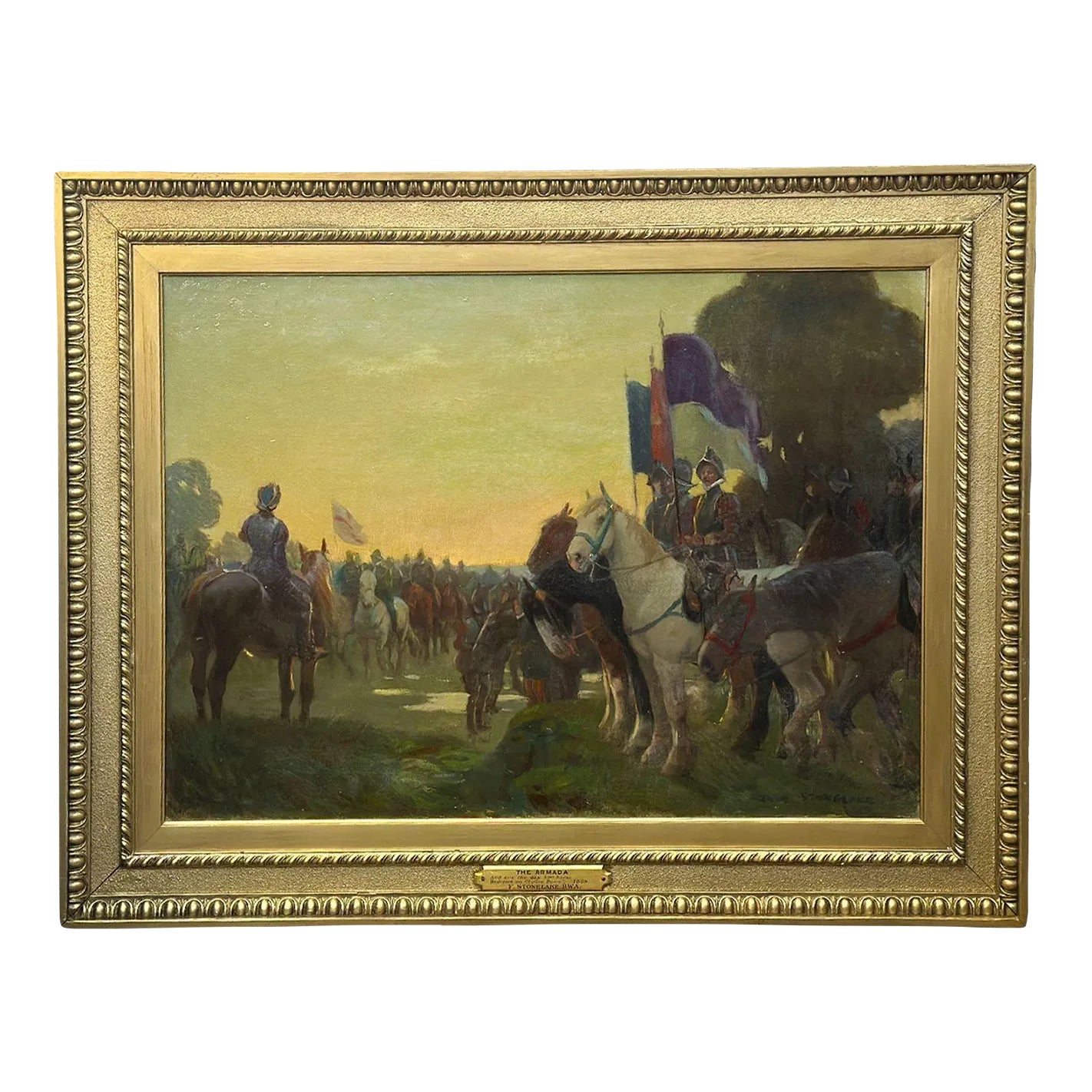 "La Armada" Oil on Canvas by F. Stonelake Rwa | Chairish