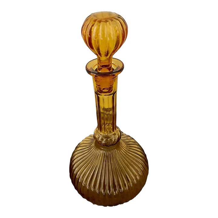 1960s Amber-Colored Decanter - Made in Italy | Chairish