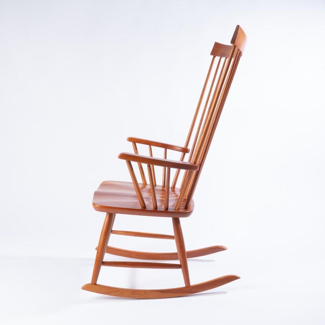 Late 20th Century Vintage Charles Webb Modernist Cherry Rocker | Chairish