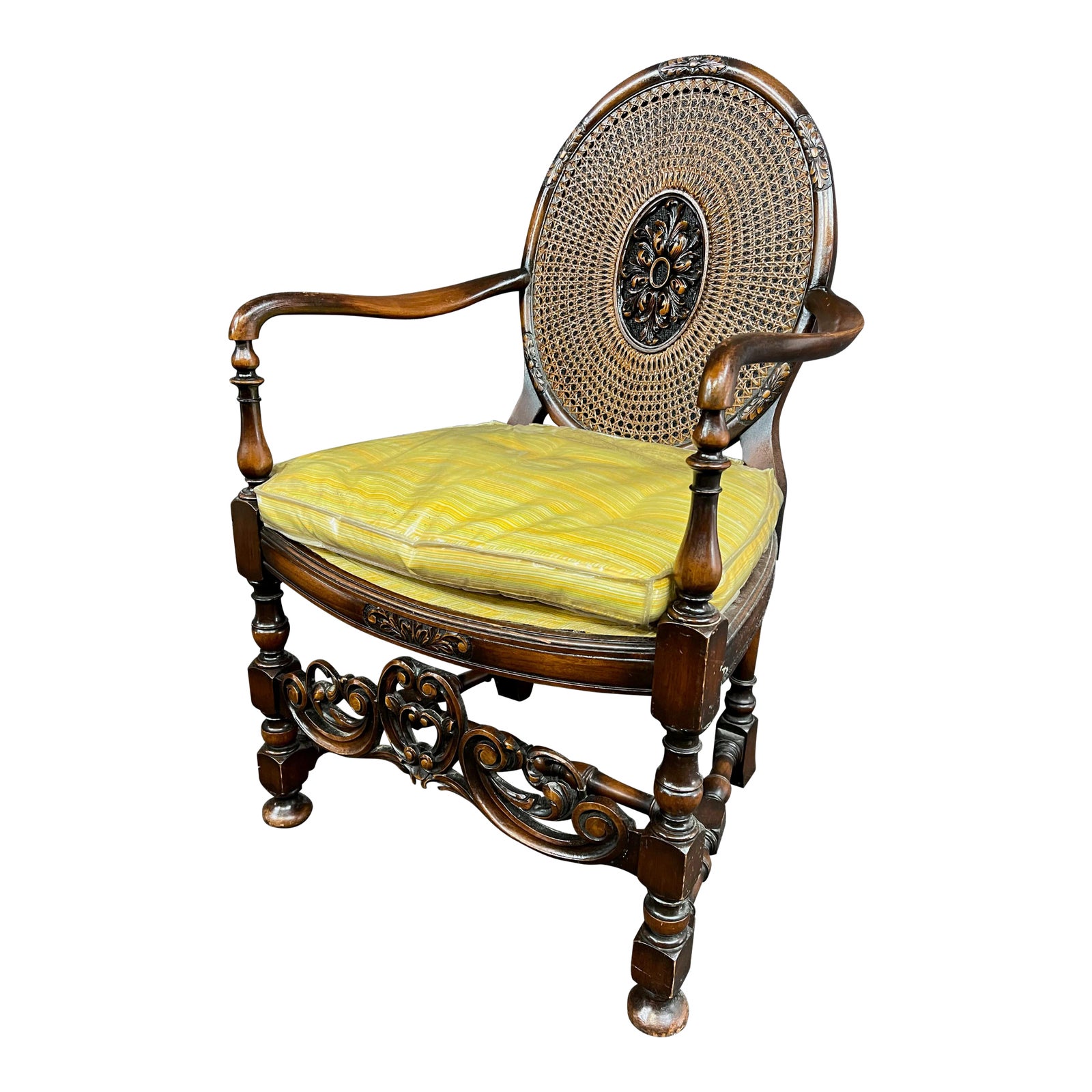 Adams Style Oval Back Cane Chair | Chairish