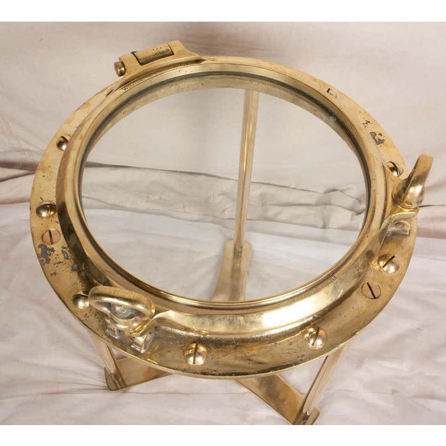 Midcentury Ship's Nautical Brass Porthole Window Converted to Table ...
