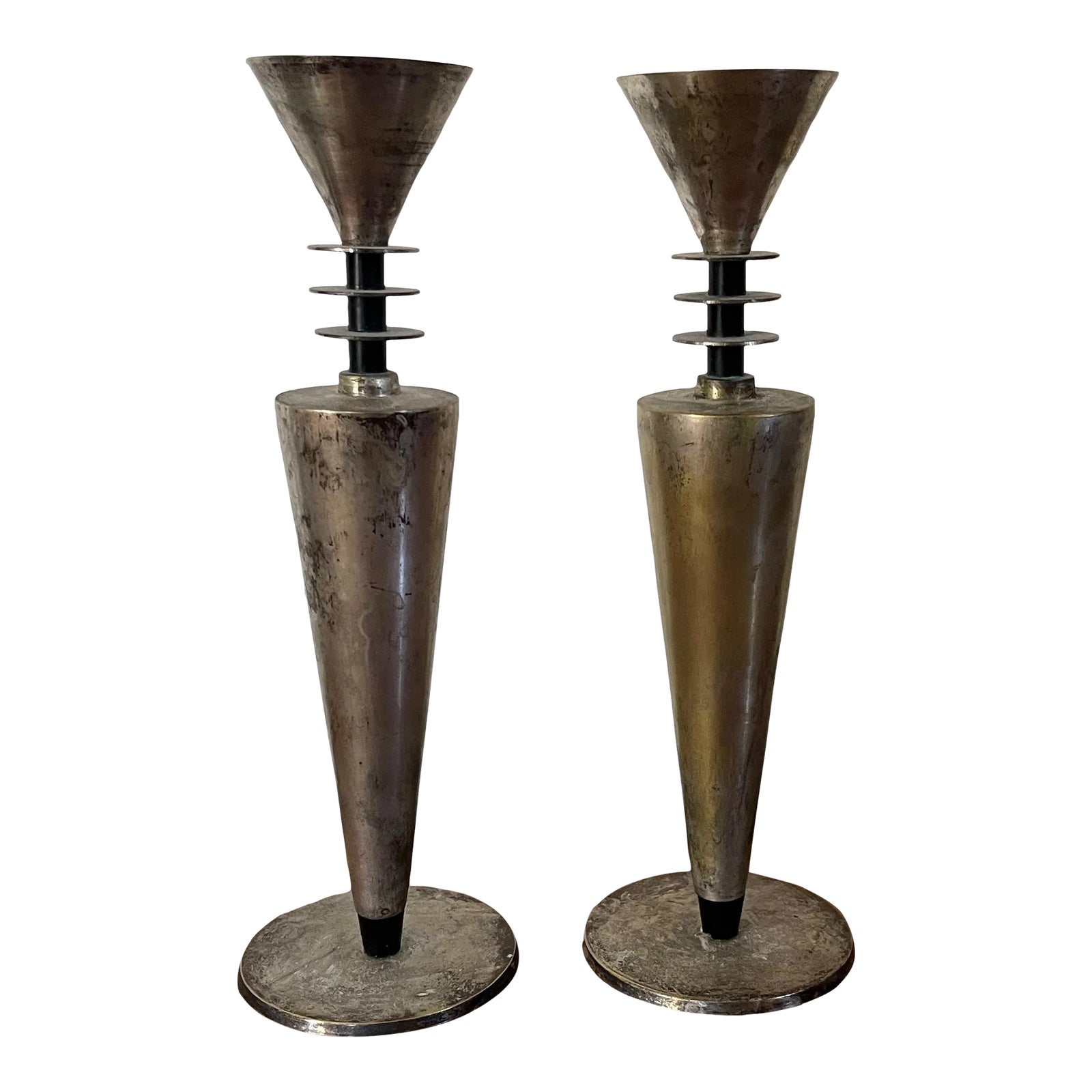 Early 20th Century Art Deco Machine Age Silver Plate & Ebony ...