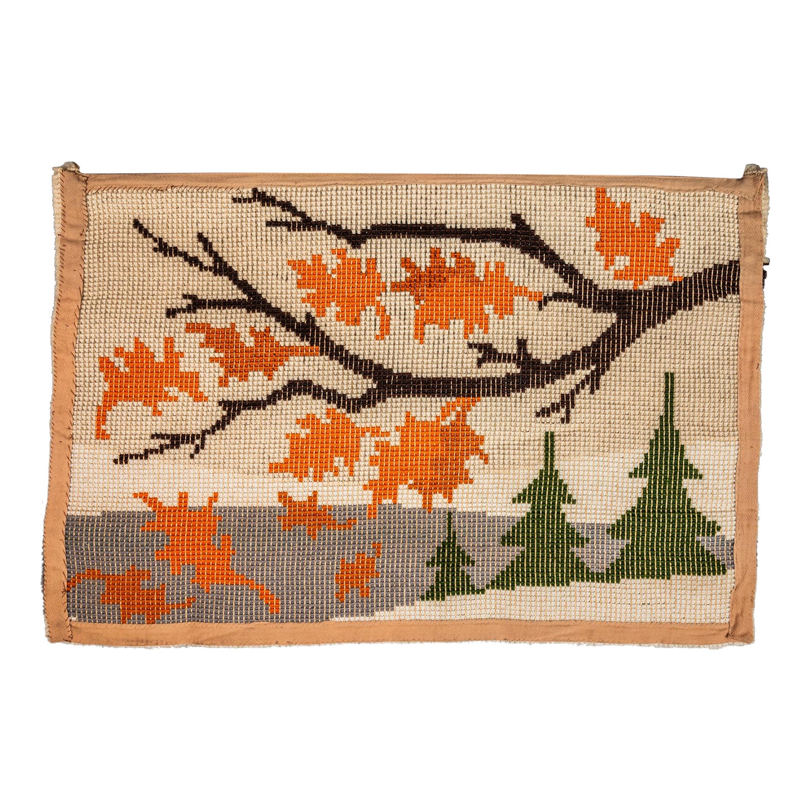 Mid-Century Modern Hand-Made Latch Hook Tapestry / Wall Art, Usa 1970's ...