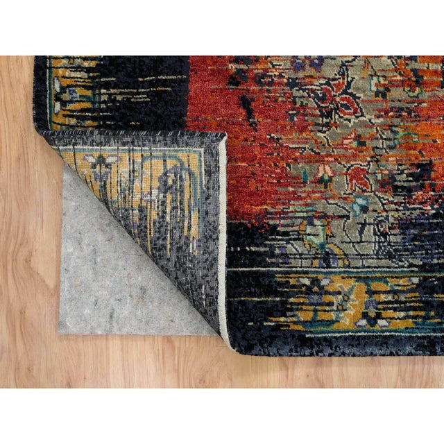 Rust Red & Black, Ancient Ottoman Erased Design, Ghazni Wool Hand ...