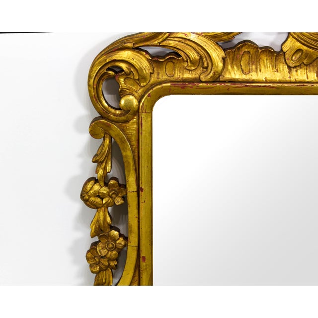 1940s Hollywood Regency Hand Carved Gilded Mirror | Chairish