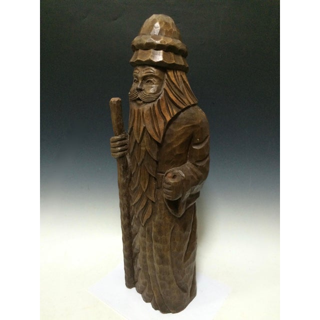 Art & Collectibles Hand Carved reclaimed wood Odin Santa Sculpture etna ...