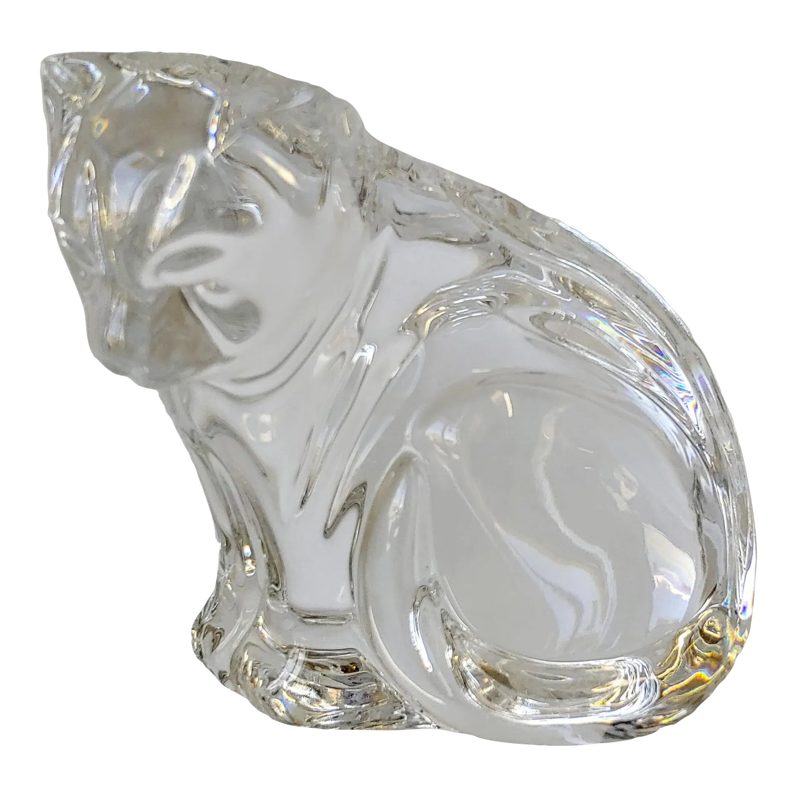 Vintage Waterford Crystal Glass Cat | Chairish