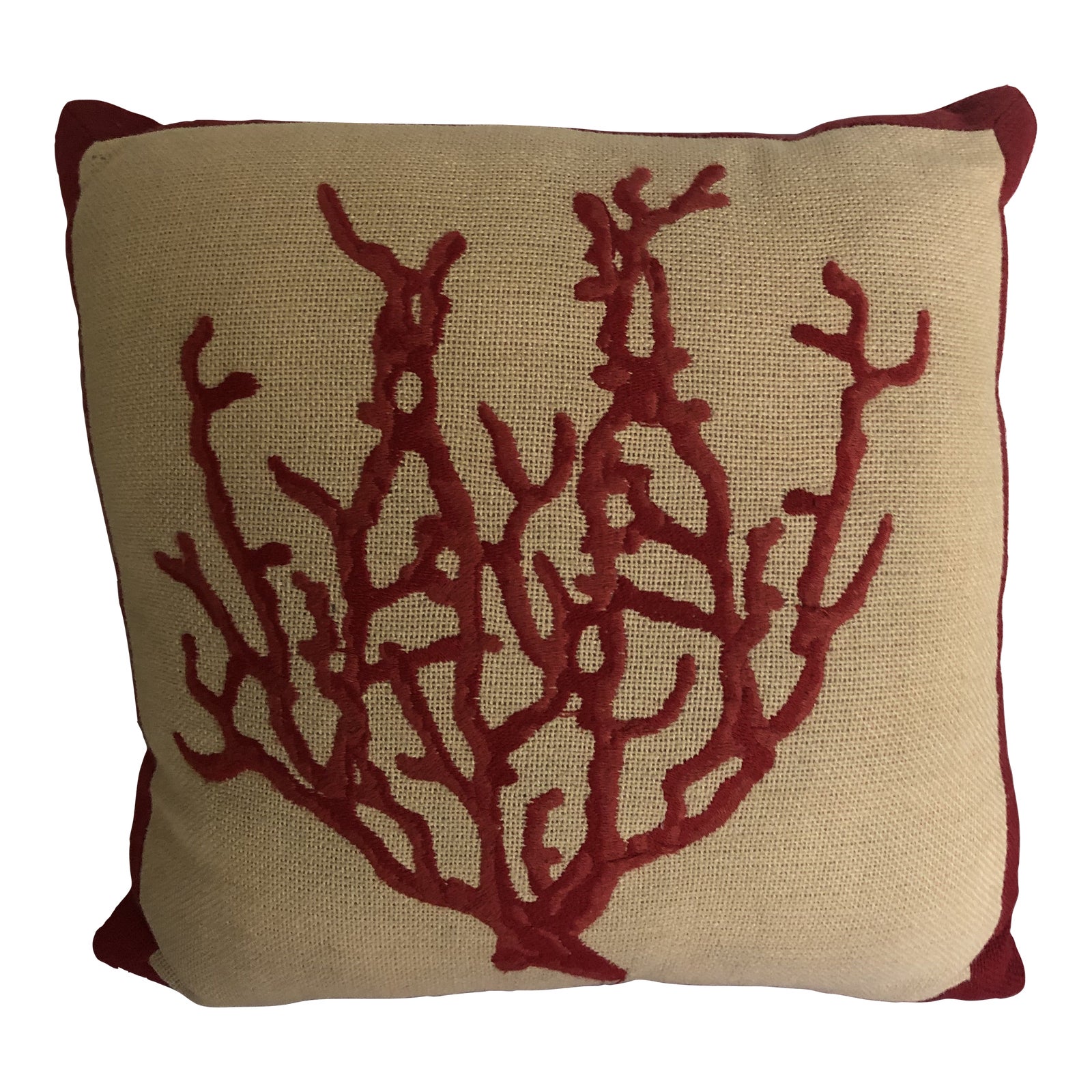 Vintage Red Coral Small Throw Pillow | Chairish