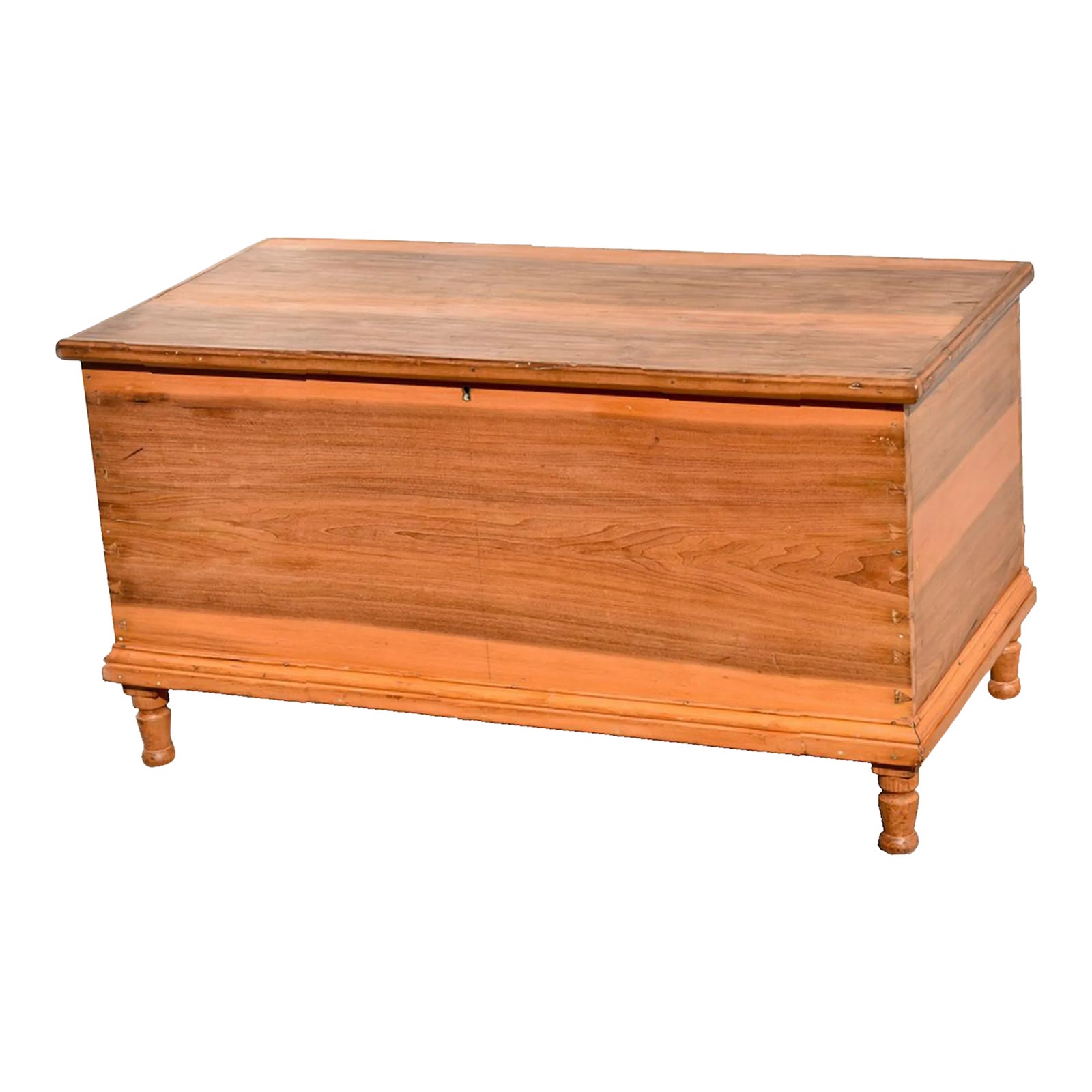 Antique Solid Pine Rustic Style Hand Dovetailed Trunk | Chairish