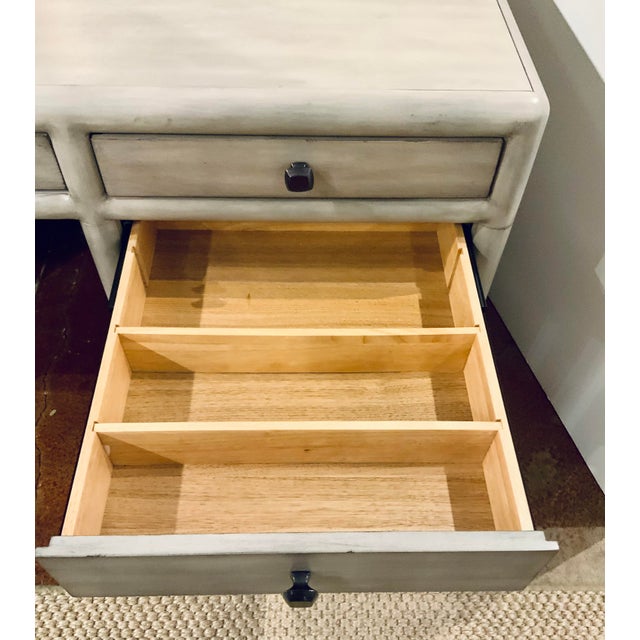 Modern Light Gray Wood Executive Desk | Chairish