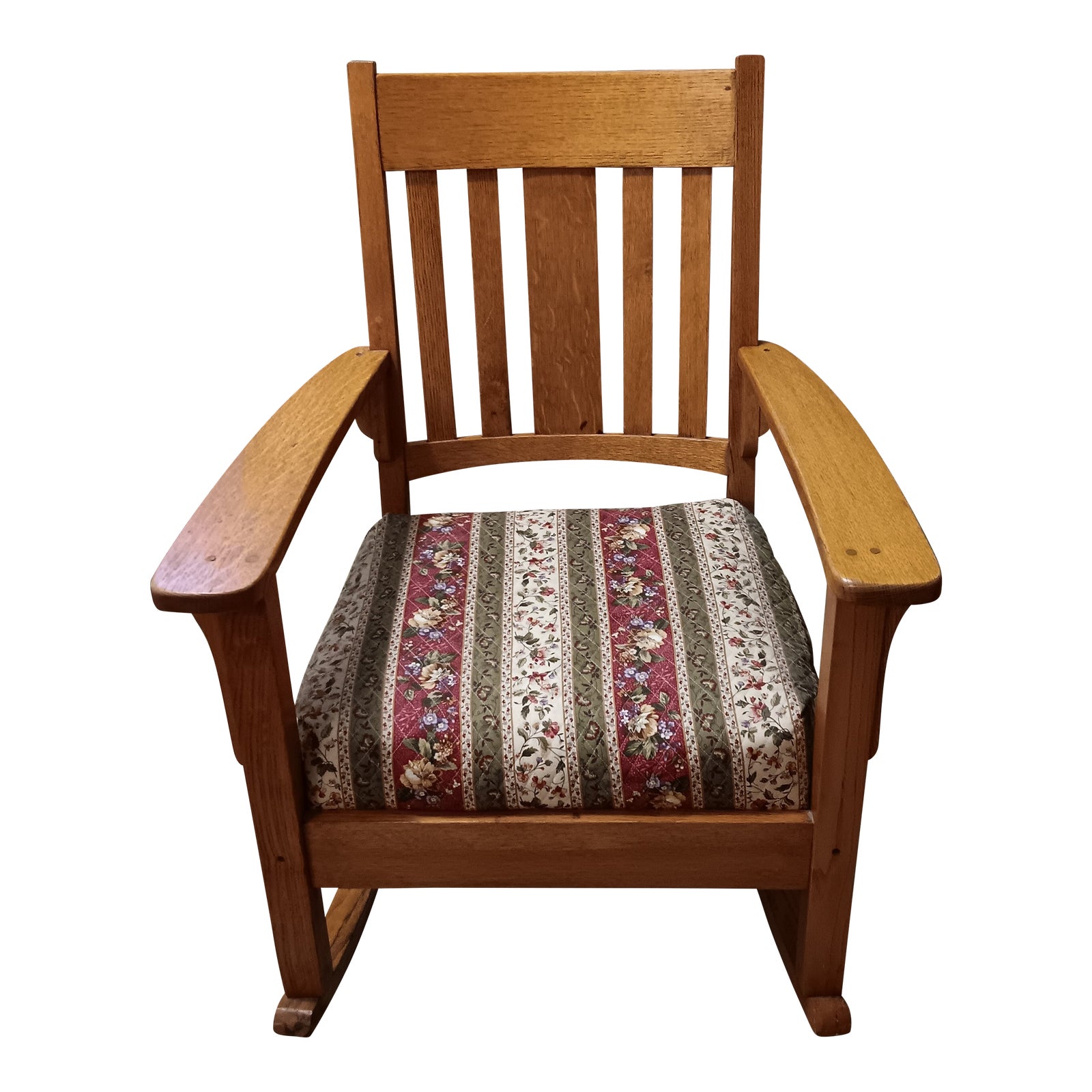 1930s Golden Oak Morris Rocking Chair | Chairish