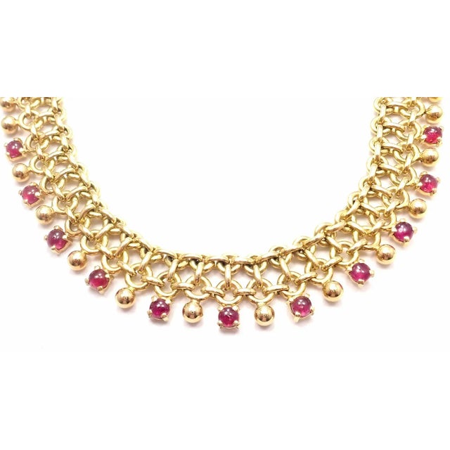 Vintage Tiffany & Co. 18k Yellow Gold Ruby Collar Necklace | Chairish