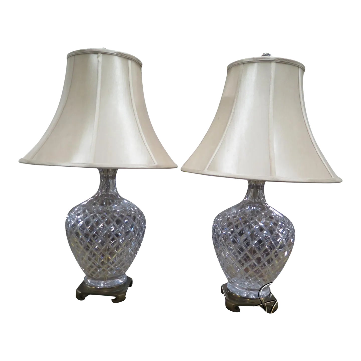Pair Astral Crystal Lamps | Chairish