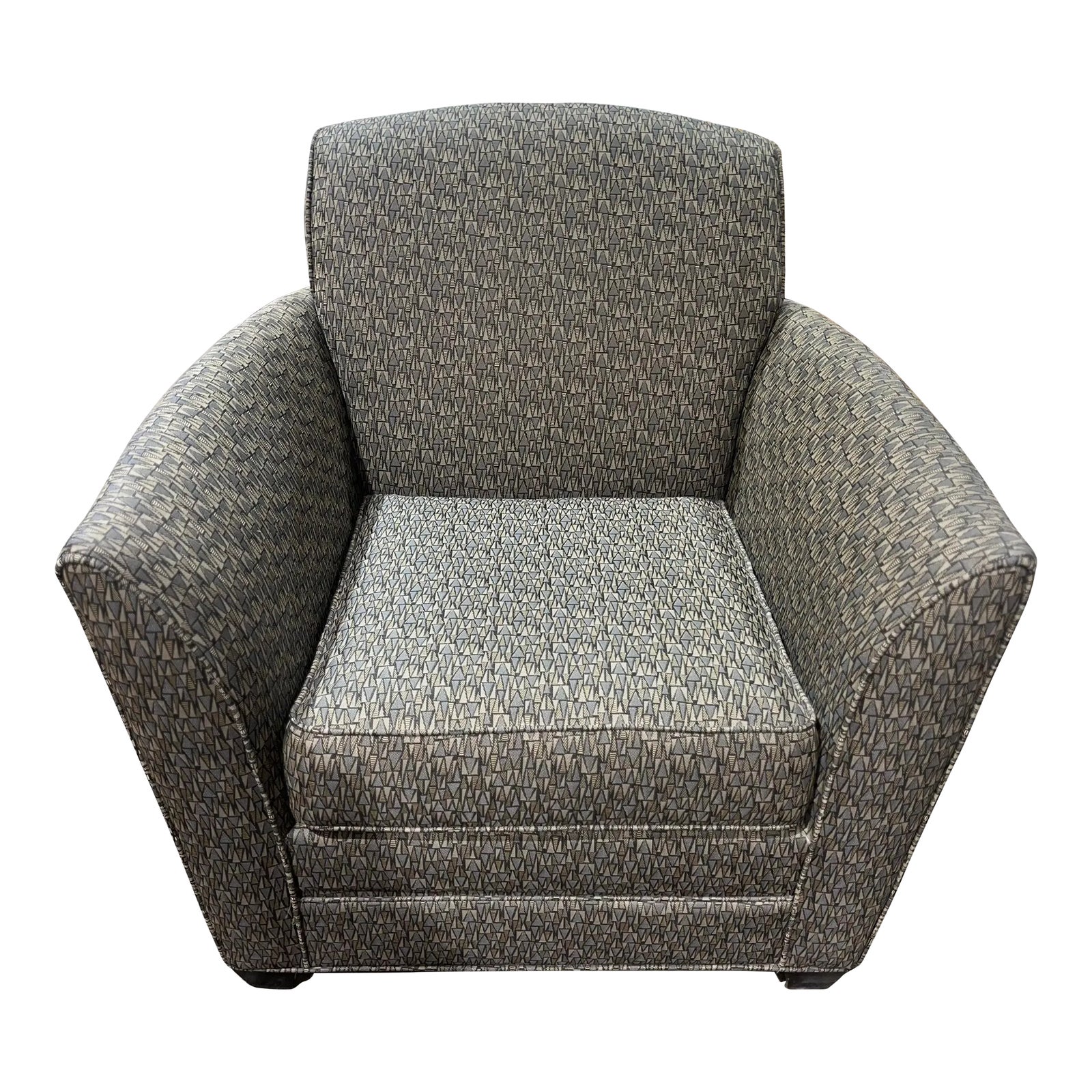 Hon Flexsteel Blue & Grey Fabric Club Chair | Chairish
