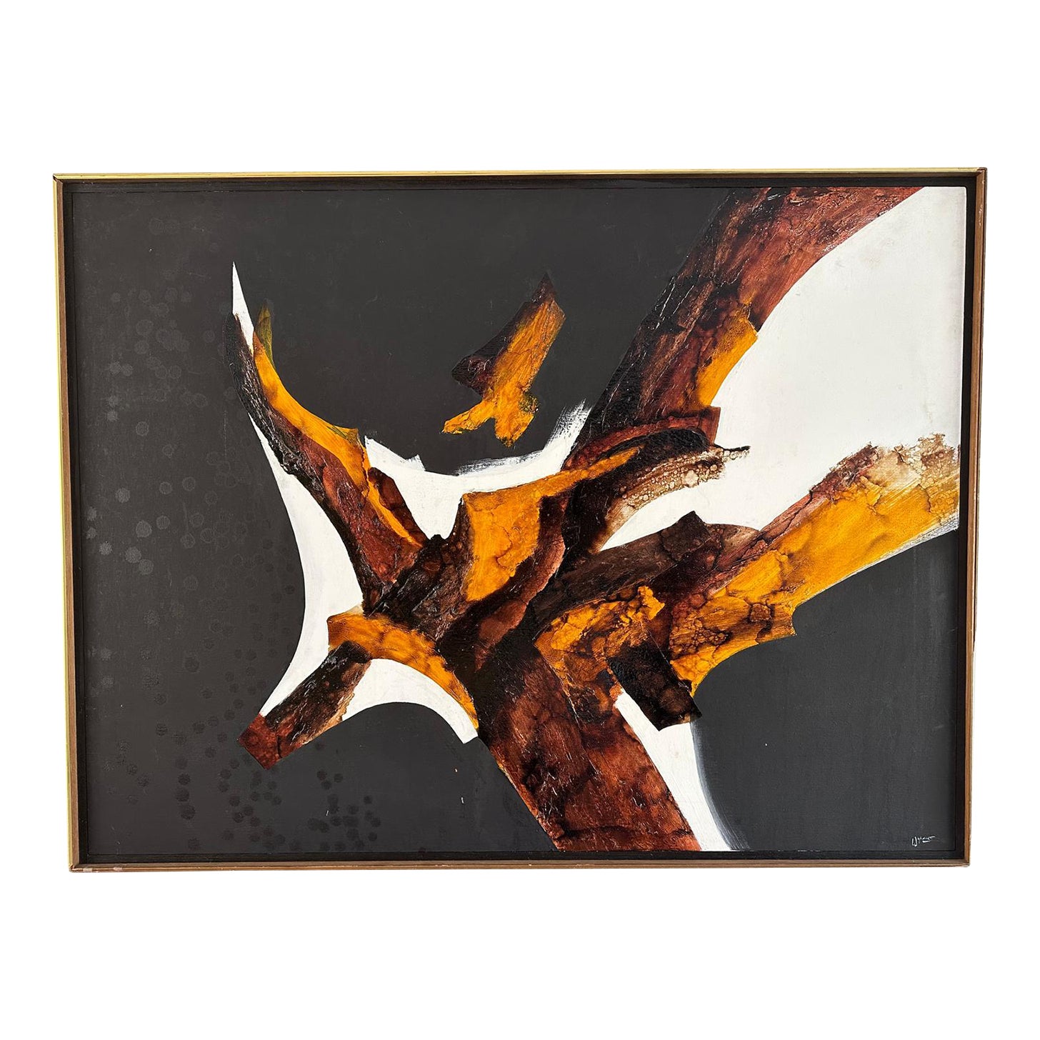 Vintage Frank Walcutt Mixed Media Collage Abstract Painting, 1970s ...