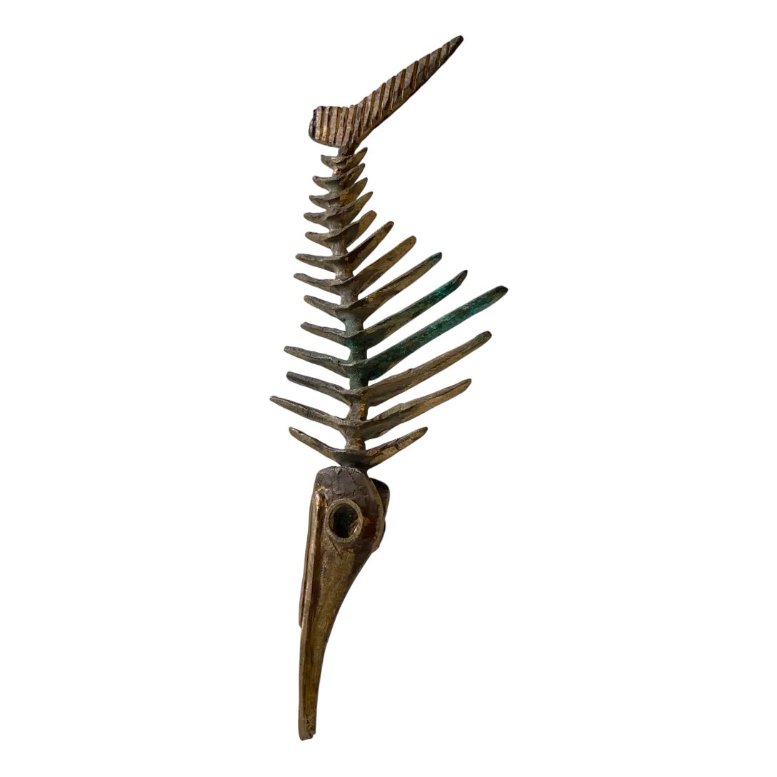 Brutalist Primeval Sword-Fish Skeleton in Bronze by Peder Evald Madsen ...