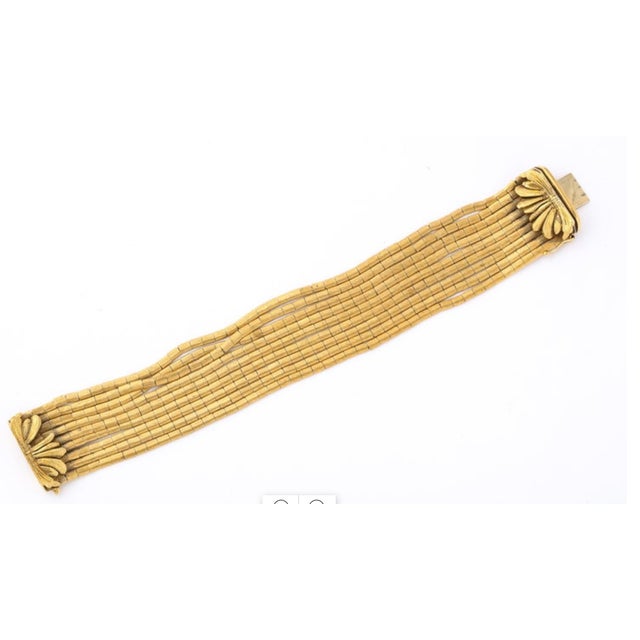 18kt Gold 9 Strand Spaghetti Link Bracelet | Chairish