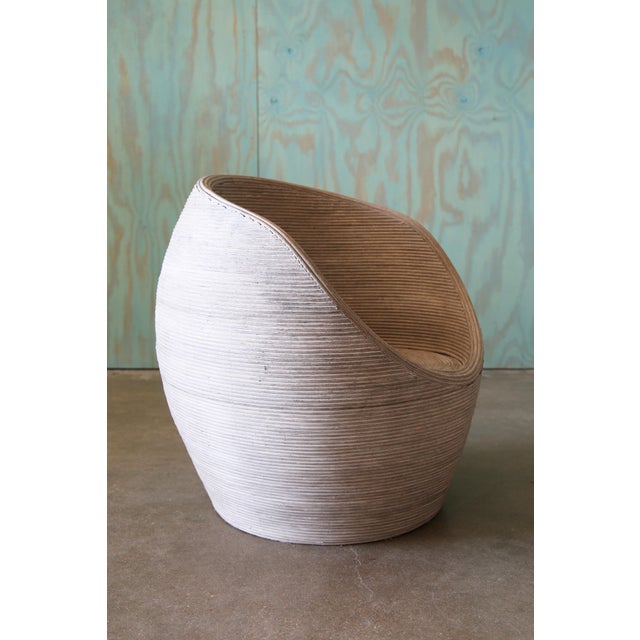 1980s Boho Modern Weathered Split Reed Ball Sofa and Chair After ...