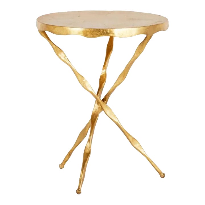 Edgar Gold Leaf Drinks Table | Chairish