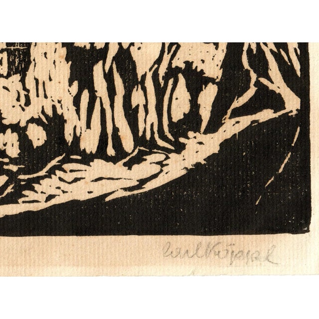 Mid 20th Century German Woodcut by Voppel | Chairish