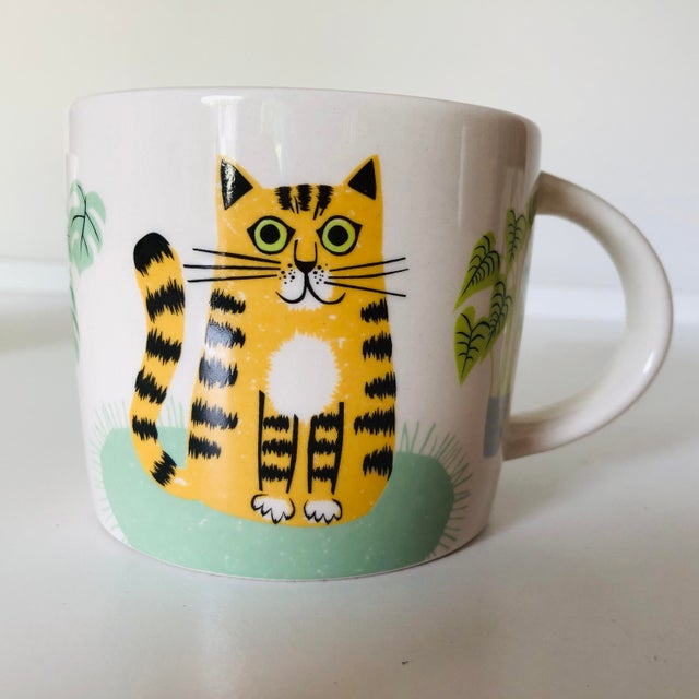 Contemporary Artist " Hannah Turner" Cat, Dog & Bird Ceramic Coffee ...