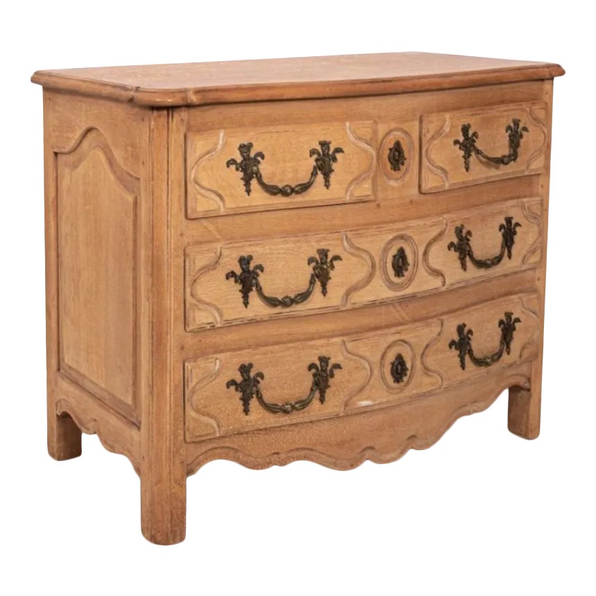 French Rococo Style Bleached Oak Commode | Chairish