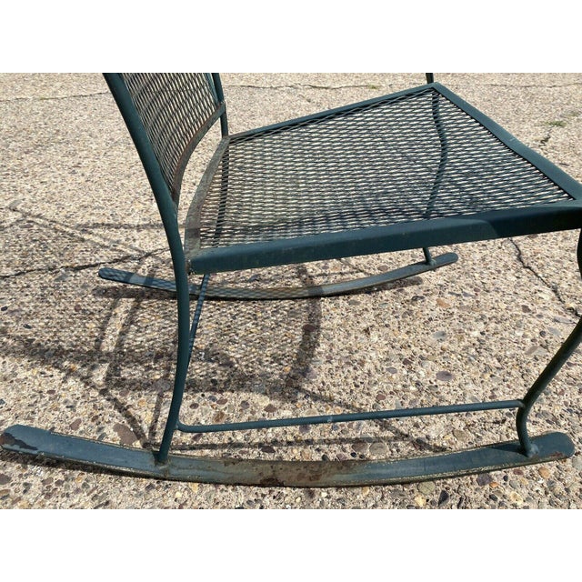 Vintage Wrought Iron Victorian Style Green Garden Patio Rocker Rocking ...
