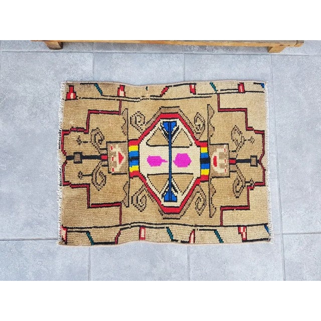 1950s Colorful Nomadic Wool Rug | Chairish