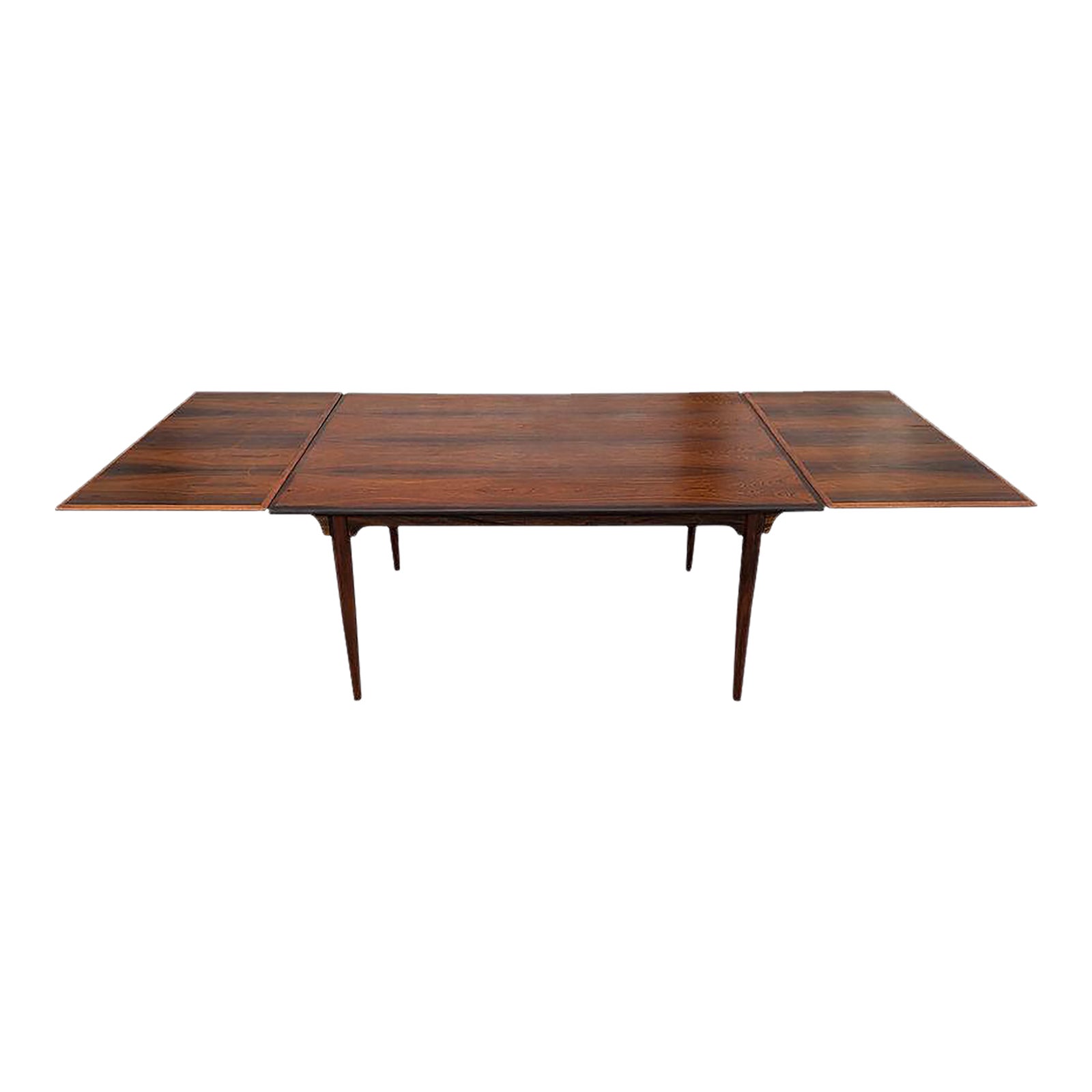 1950 Omann Jun Rosewood Dining Table w 2 Leaves | Chairish