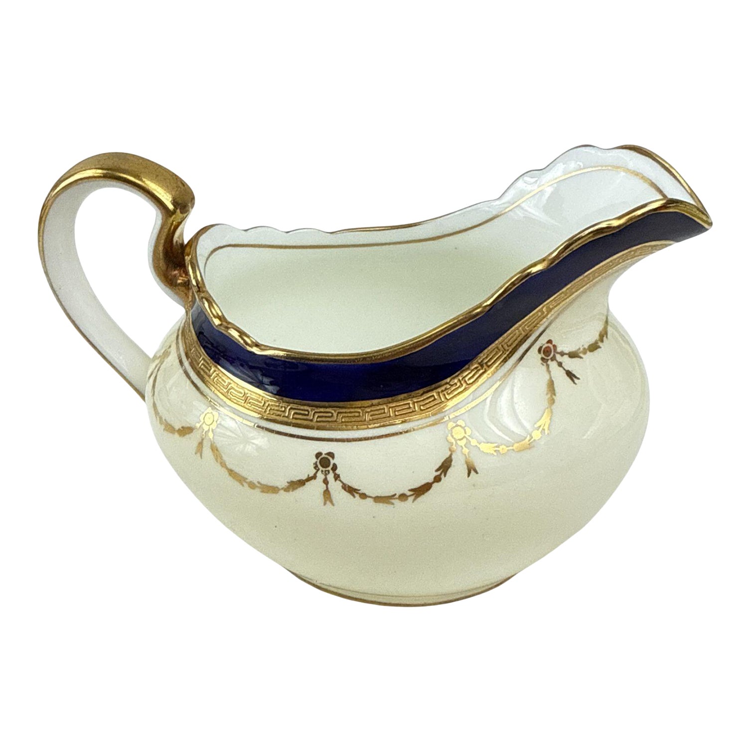 1960s Aynsley Bone China Creamer Cobalt Blue Gold Neoclassical Garland ...