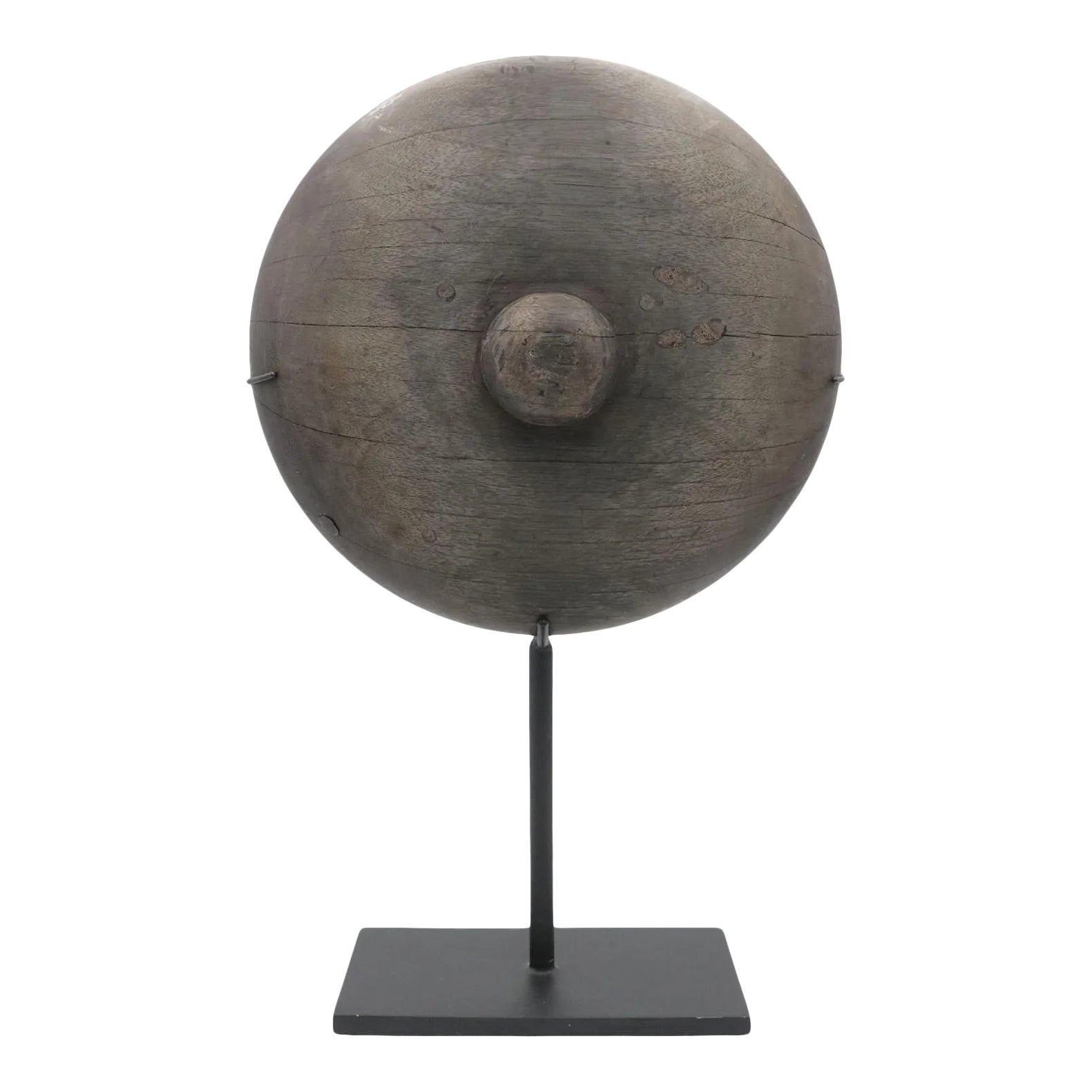 Vintage Wooden Spinning Top on Stand | Chairish