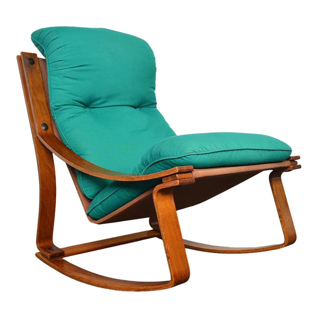 1970s Norwegian Modern Bentwood Rocking Chair | Chairish