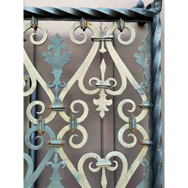 Antique Decorative Wrought Iron Window Panel | Chairish