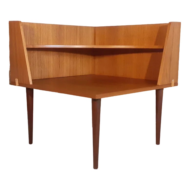 Mid-Century Scandinavian Teak Corner Table from Svane Combina, 1960s ...