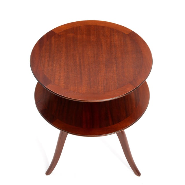 Edward Wormley Dunbar Two Tiered Round Mahogany Side Table | Chairish