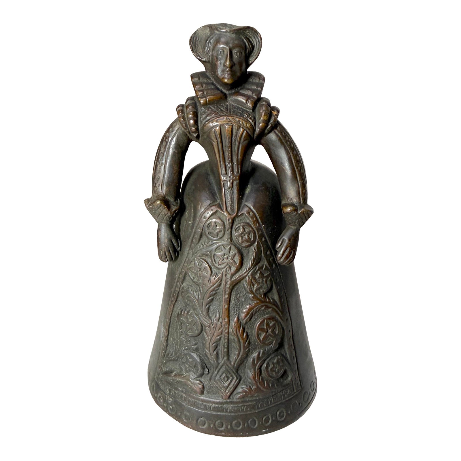 Antique 1800's Victorian Solid Heavy Bronze Elizabethan Lady Bell Boot ...